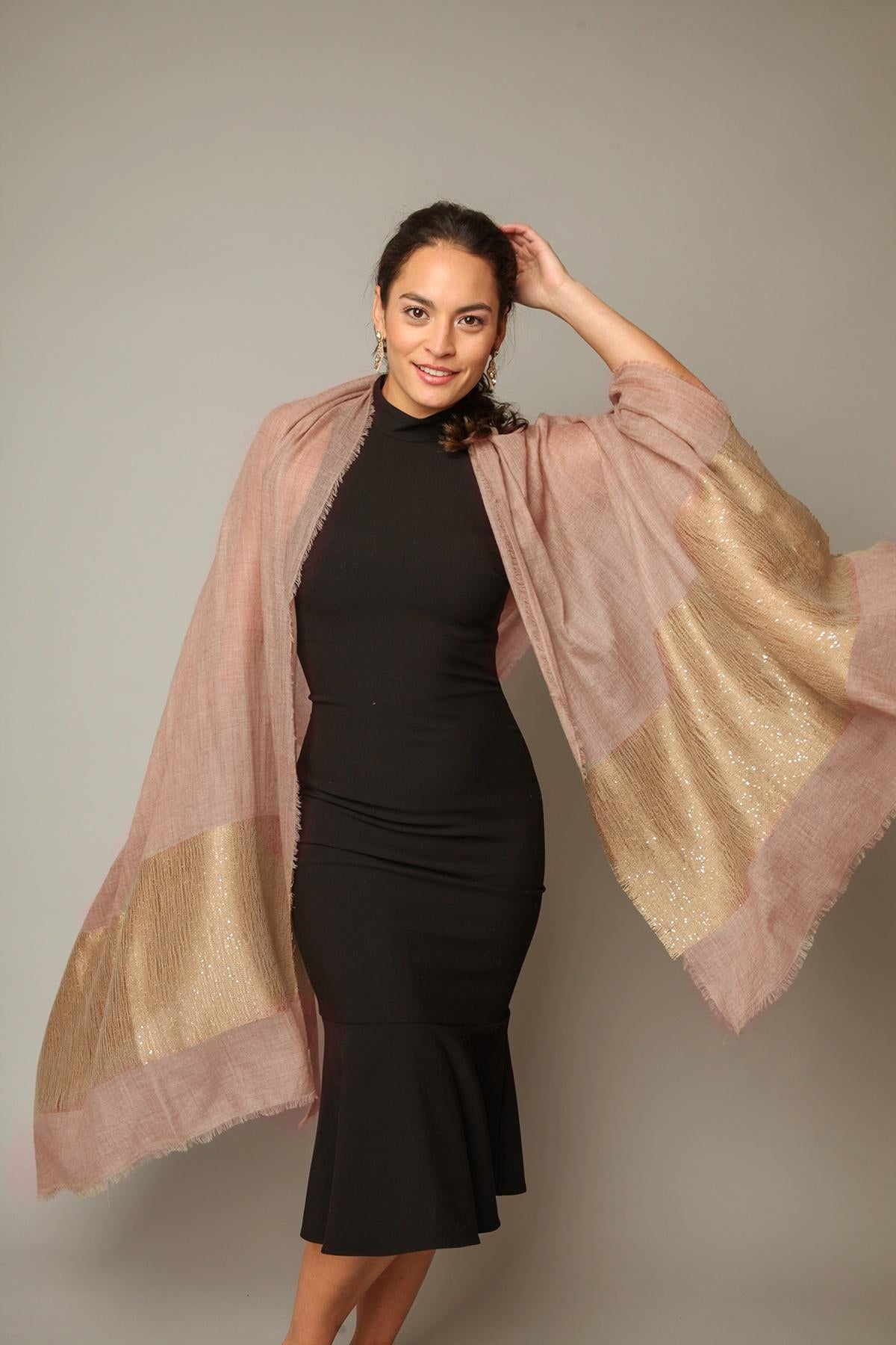 Simply Embellished Cashmere Scarf Saachi Wholesale