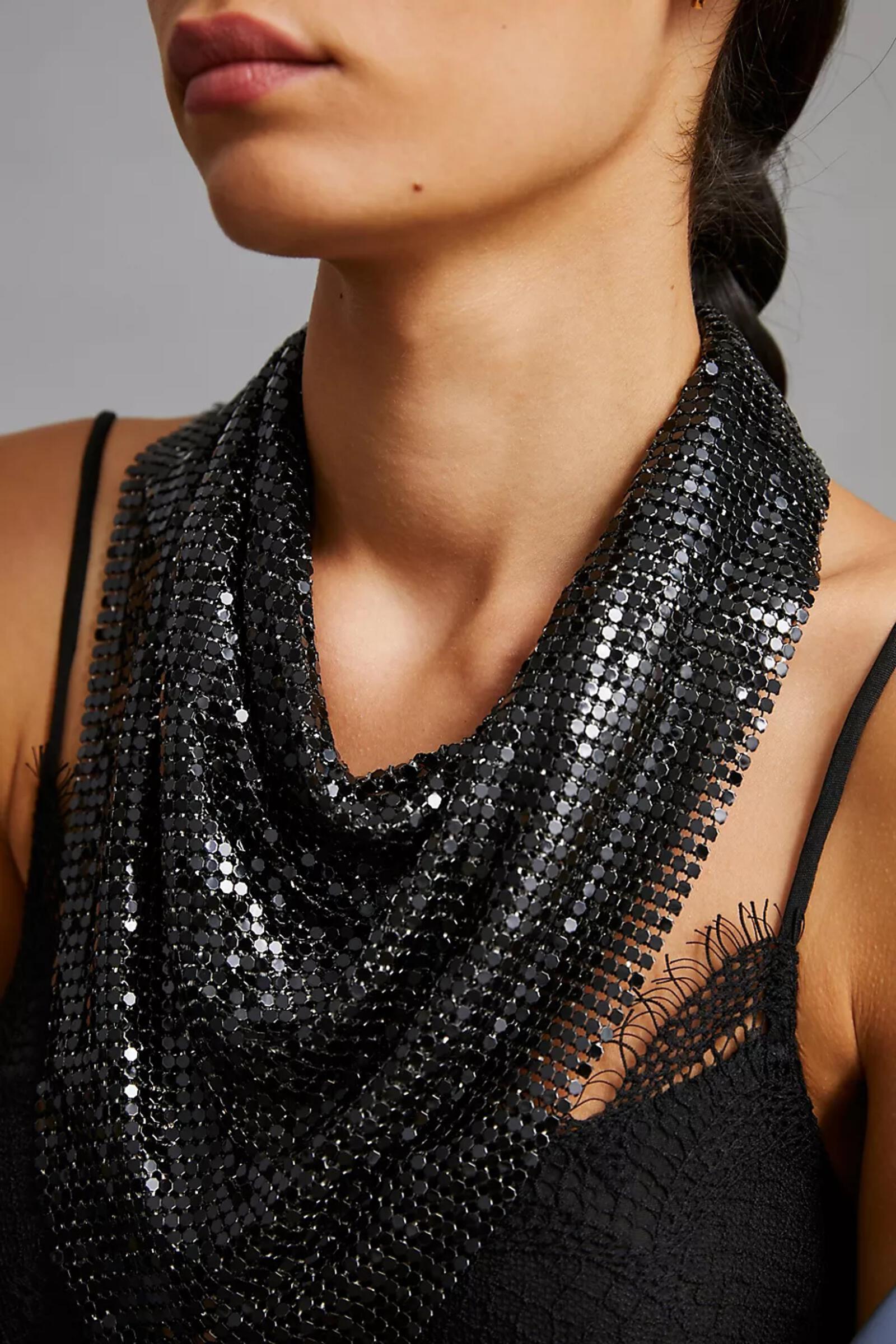 Cowl Neck Chainmail Top Scarf – Saachi Wholesale