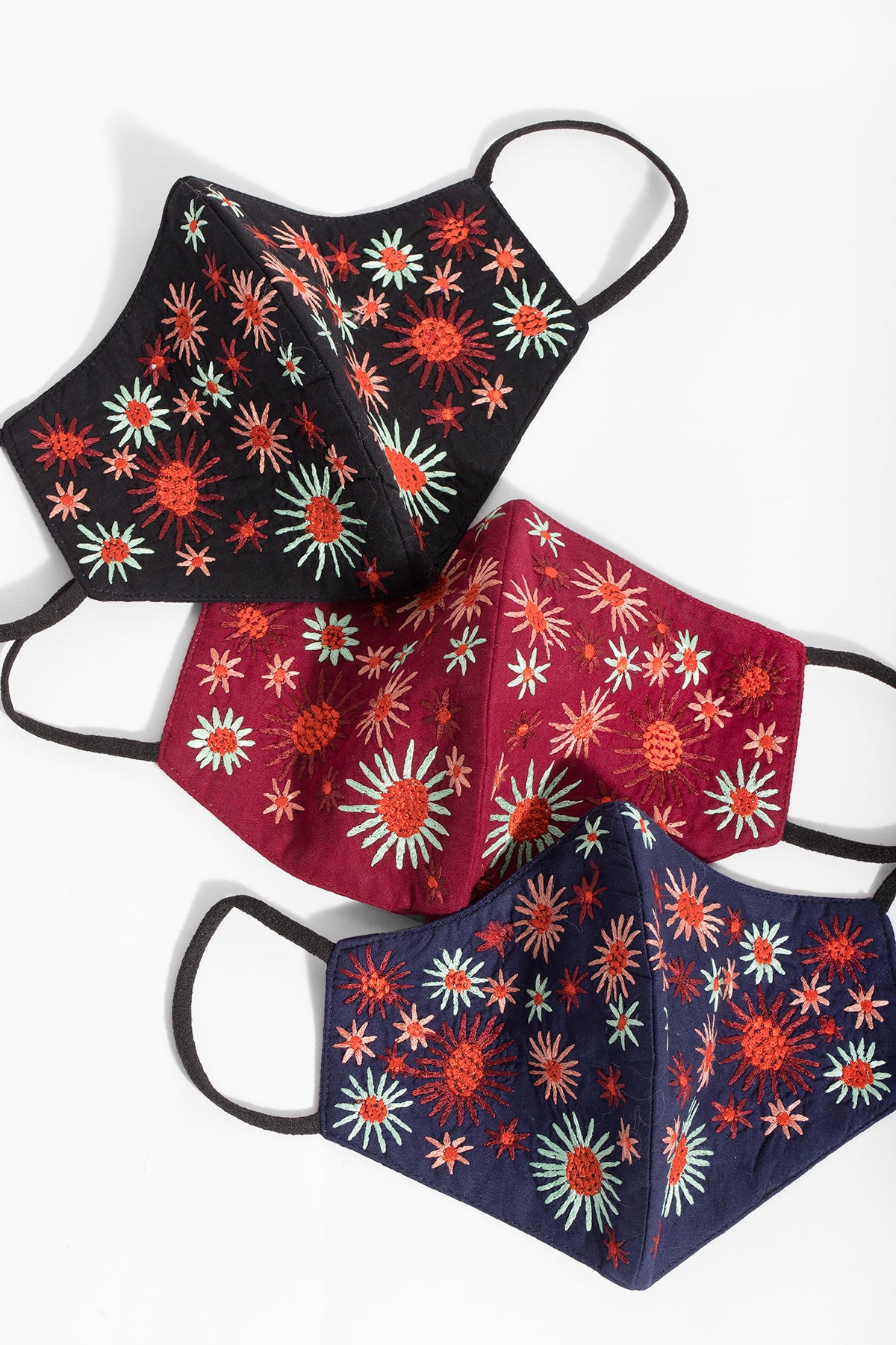 Bouquet of Flowers Embroidered Face Mask – Saachi Wholesale